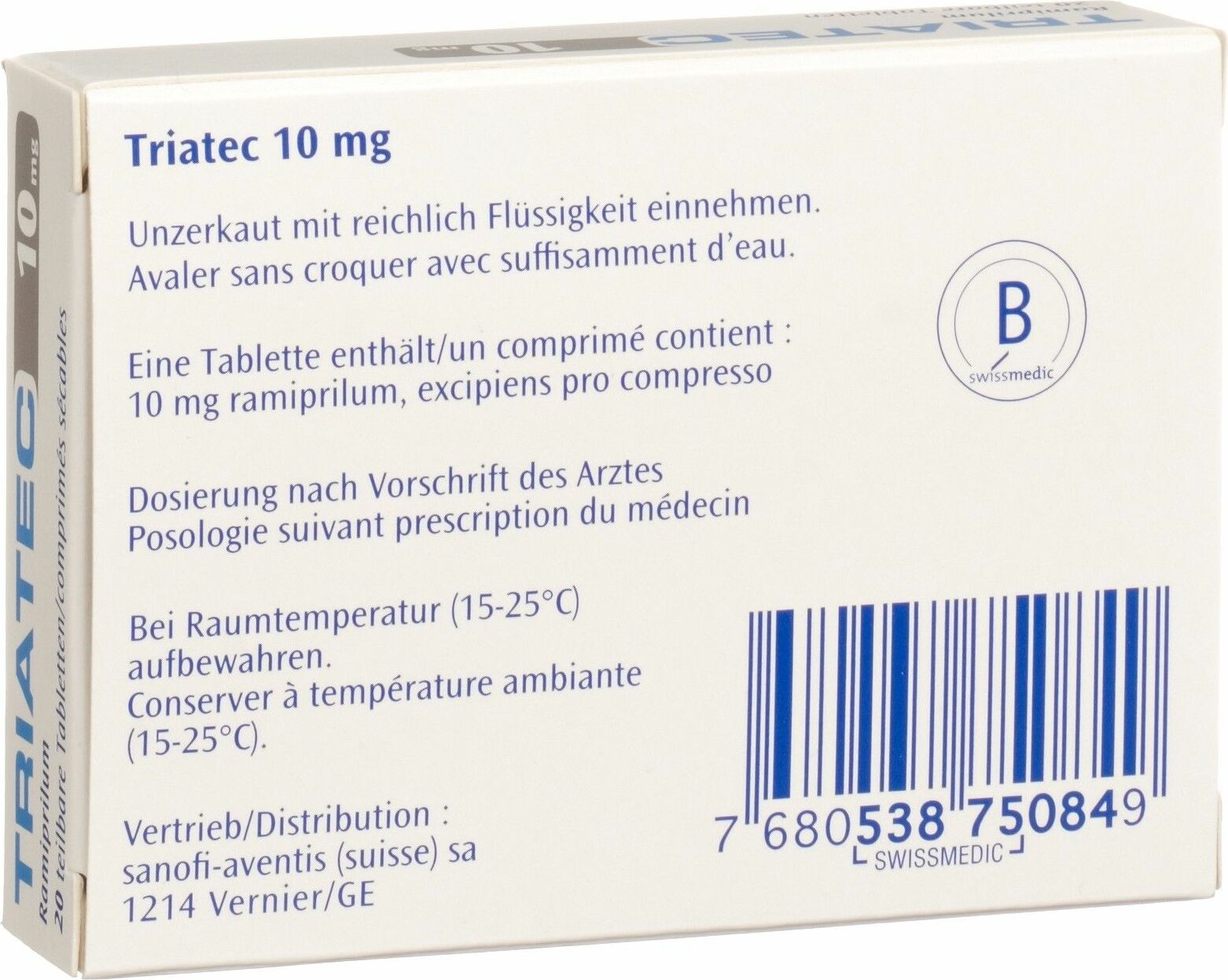 Triatec 10 Tabletten 10mg 20 Stück in der Adler Apotheke