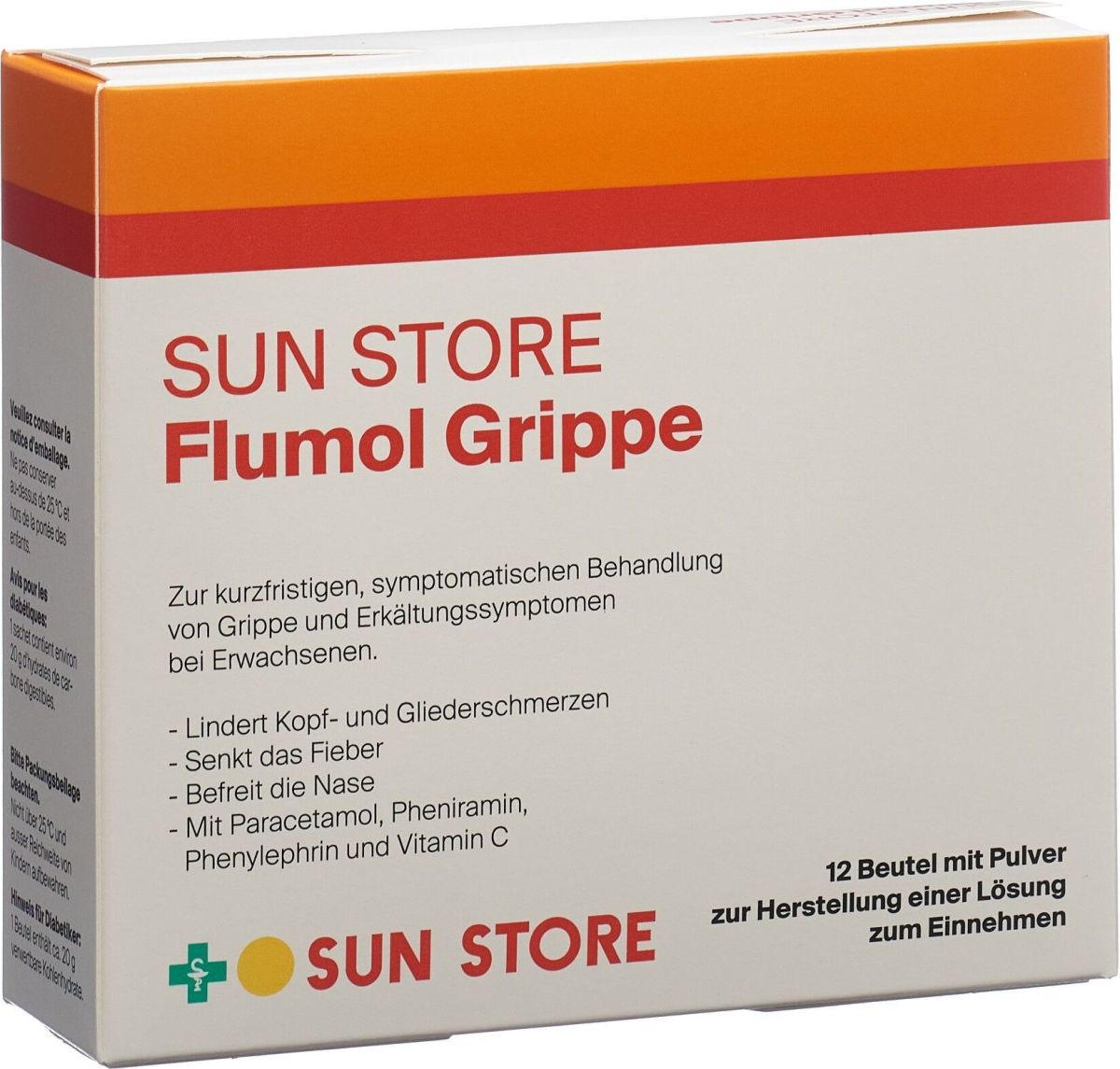 Sun Store Flumol Grippe Pulver Beutel 12 Stück in der Adler Apotheke