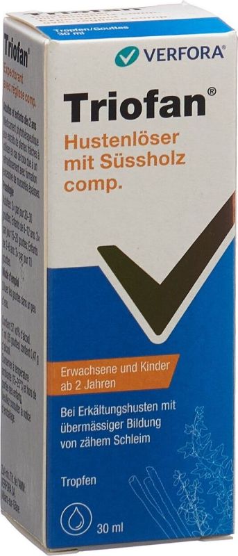 Triofan Hustenloeser Suessholz Tropfen Flasche 30ml in der Adler Apotheke