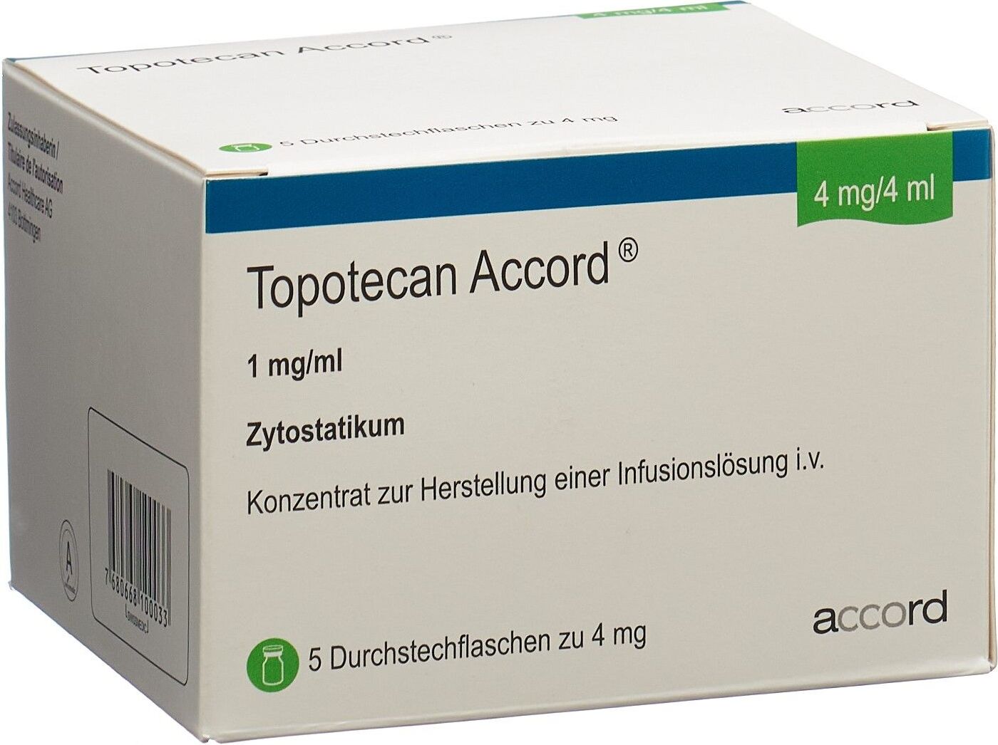 Topotecan Accord Infusionskonzentrat 4mg/4ml Durchstechflasche 5 Stück ...