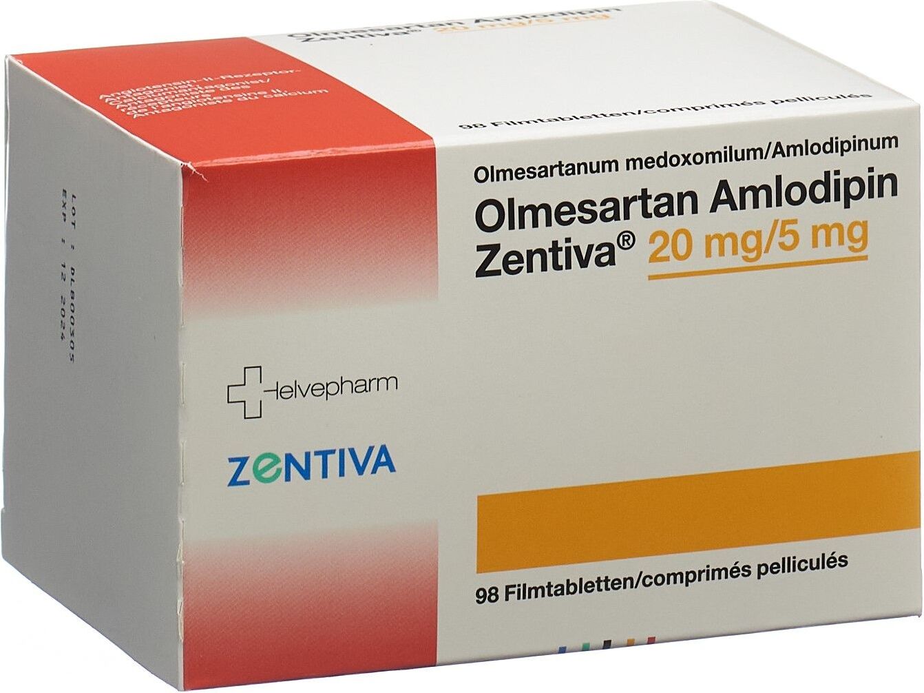 Olmesartan Amlo Zentiva Filmtabletten 20/5mg 98 Stück in der Adler Apotheke