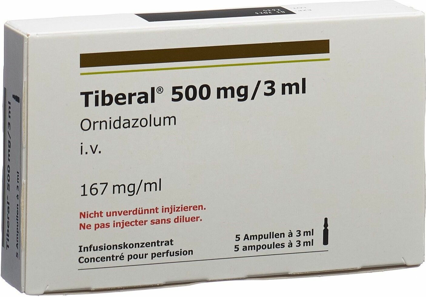 Tiberal Infusionskonzentrat 500mg/3ml 5 Ampullen 3ml in der Adler Apotheke