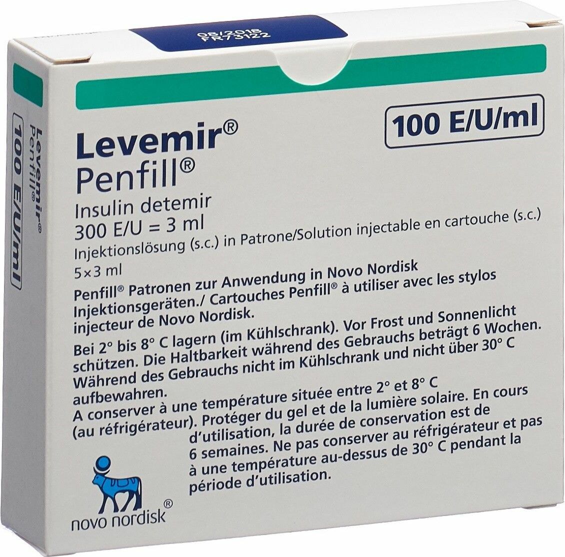 Insulin Levemir Penfill Patrone 5x 3ml in der Adler Apotheke