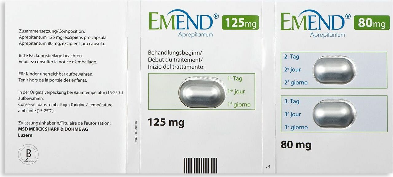 Emend Kapseln 1x 125mg, 2x 80mg 3 Stück in der Adler Apotheke