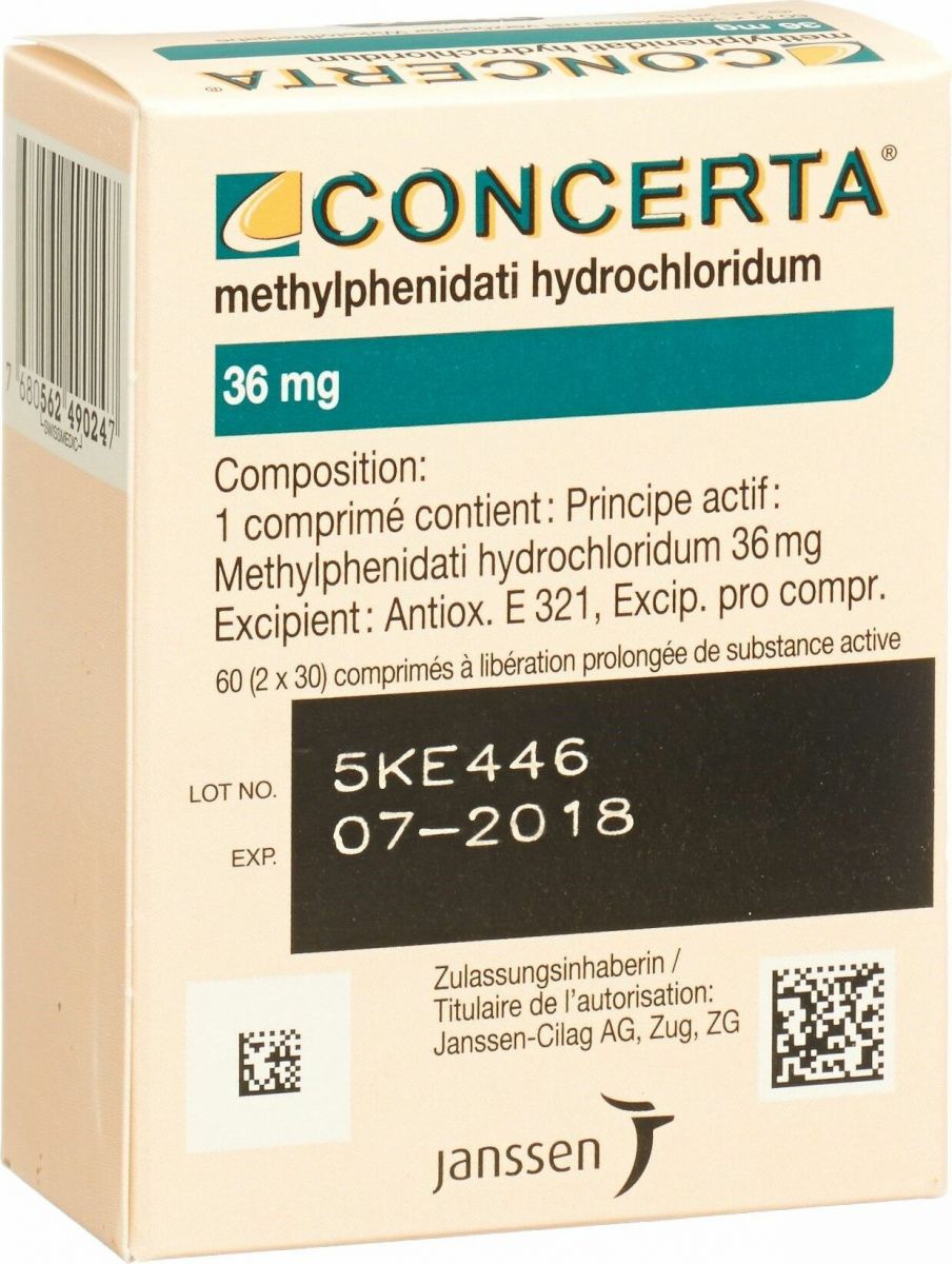 Concerta Tabletten 36mg 60 Stück in der Adler Apotheke