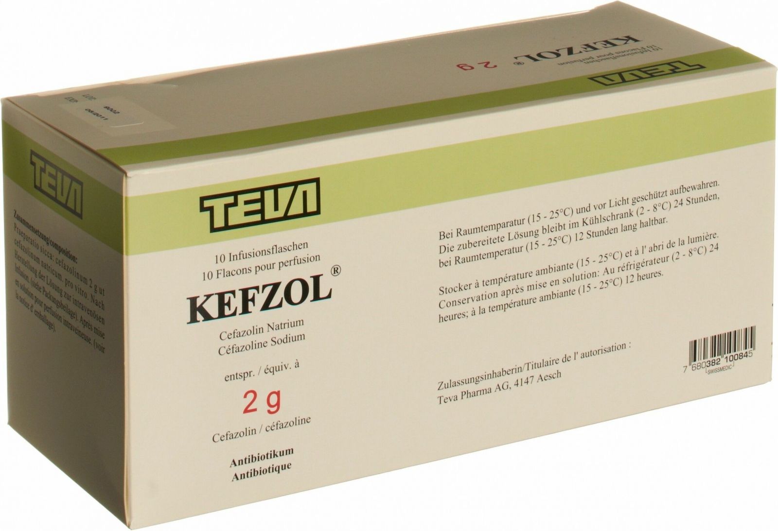 Kefzol Trockensubstanz 2g Flasche 10 Stück in der Adler Apotheke