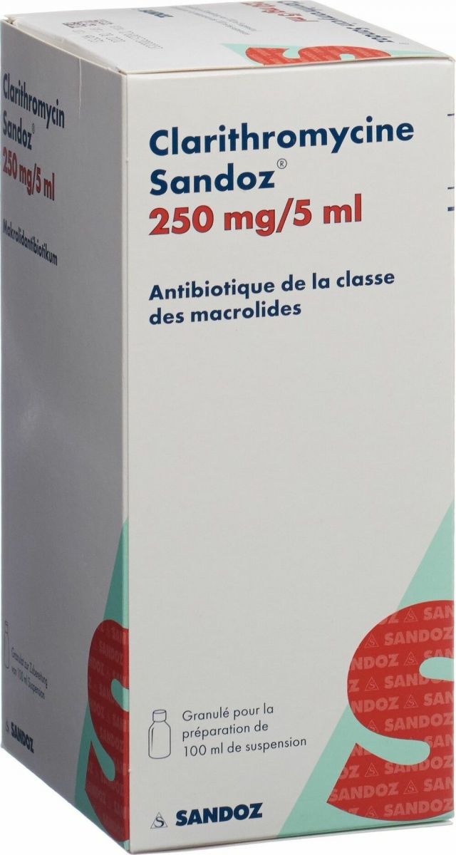 Clarithromycin Sandoz Suspension 250mg/5ml 100ml in der Adler Apotheke