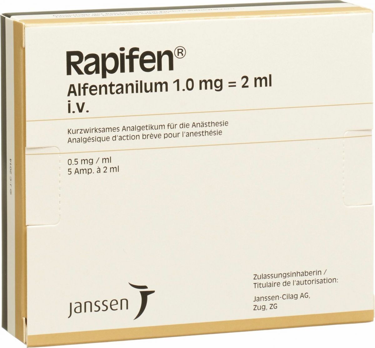 Rapifen 0.5mg/ml Injektionslösung 1mg/2ml 5 Ampullen 2ml in der Adler ...