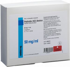 Pethidin HCl Amino 50mg/ml 100 Ampullen 1ml in der Adler Apotheke