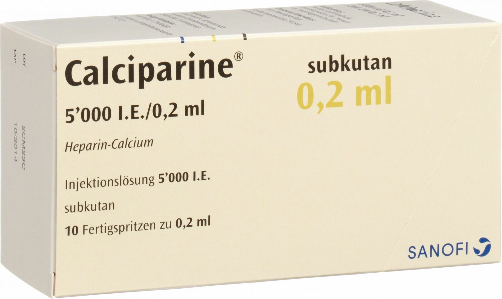 Calciparine 5000 E/0.2ml S.c. 10 Fertigspritzen 0.2ml in der Adler Apotheke