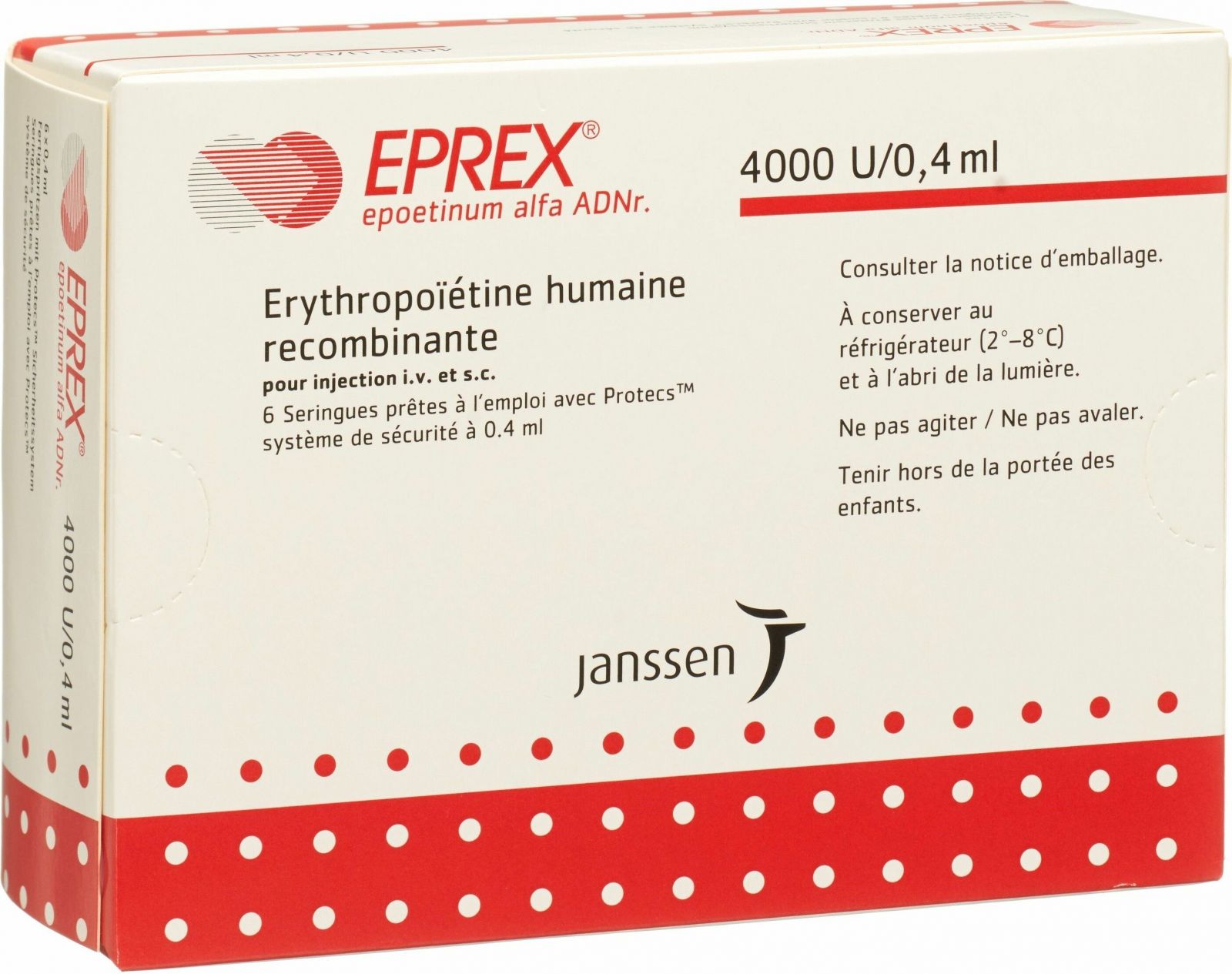 Eprex 4000 E/0.4ml (protecs) 6 Fertigspritzen 0.4ml in der Adler Apotheke