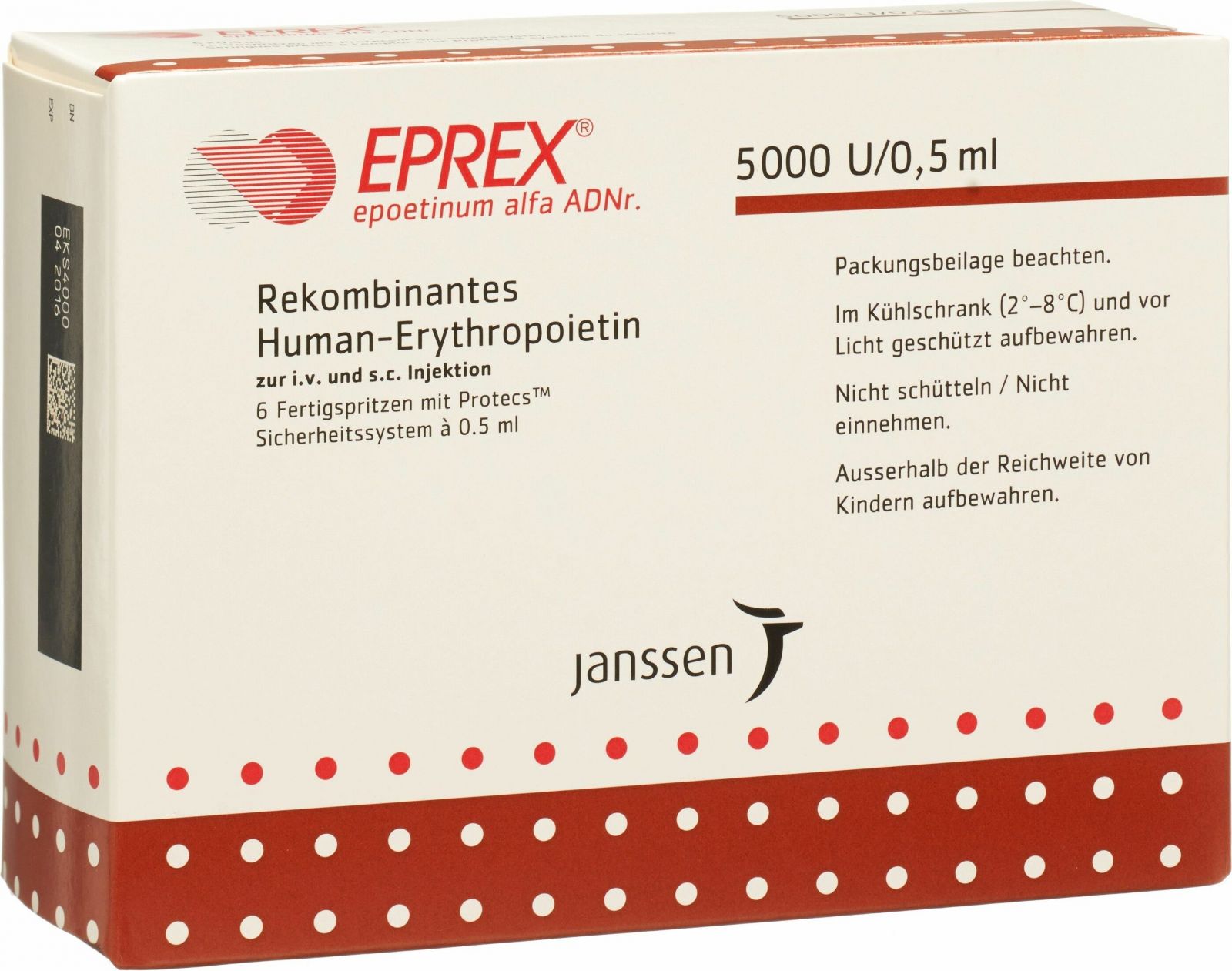 Eprex 5000 E/0.5ml (protecs) 6 Fertigspritzen 0.5ml in der Adler Apotheke