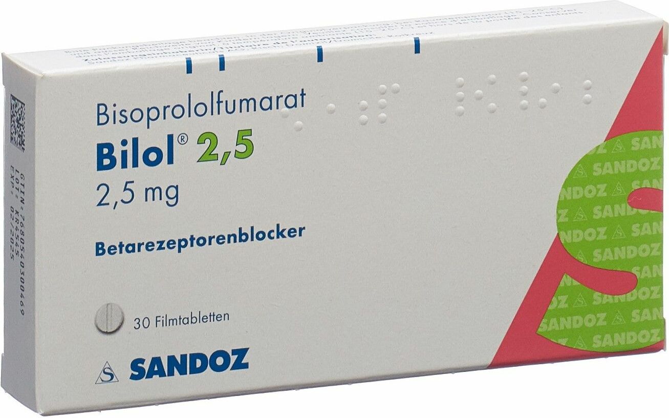 Bilol Filmtabletten 2.5mg 30 Stück in der Adler Apotheke