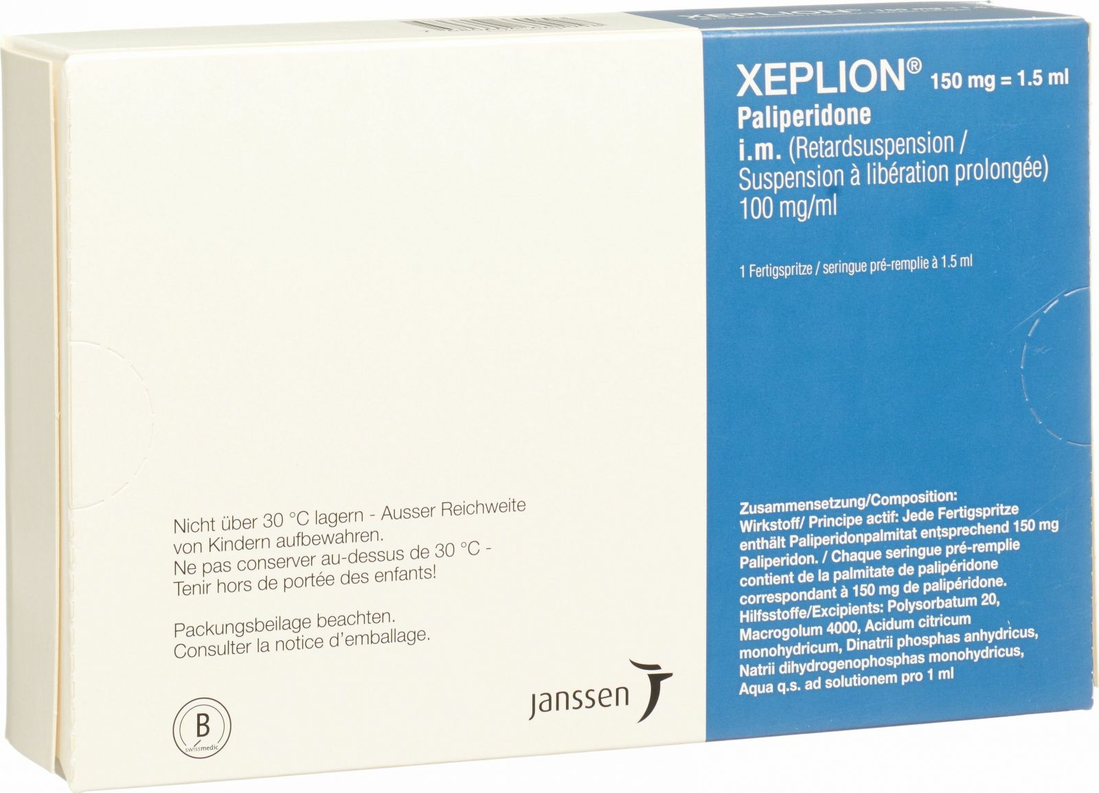 Xeplion Injektionssuspension 150mg/1.5ml Fertigspritze 1.5ml in der ...