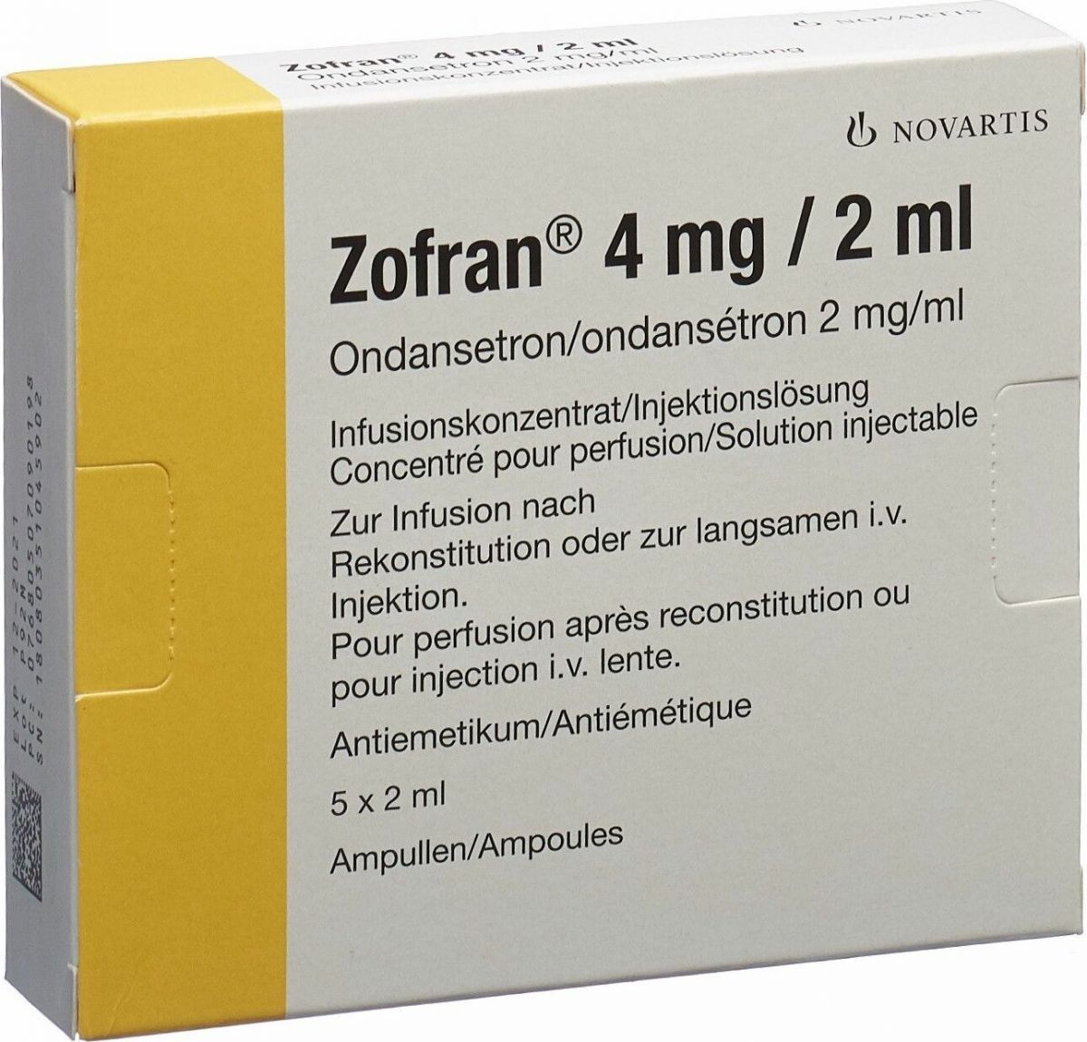 Zofran Infusionskonzentrat 4mg/2ml 5 Ampullen 2ml in der Adler Apotheke