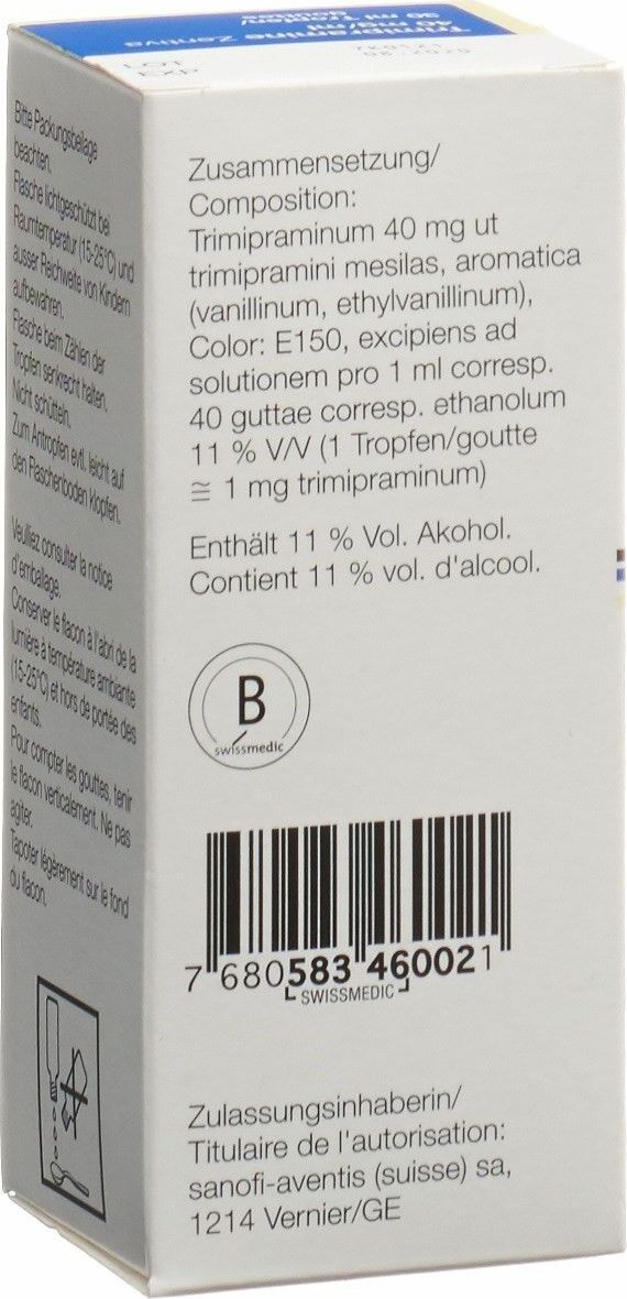 Trimipramine Zentiva Tropfen 40mg/ml 30ml in der Adler Apotheke