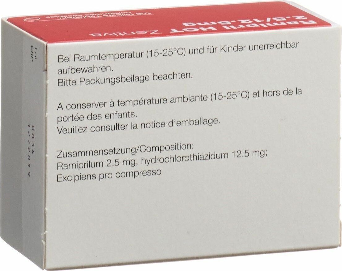 Ramipril HCT Zentiva Tabletten 2.5/12.5mg 100 Stück in der Adler Apotheke
