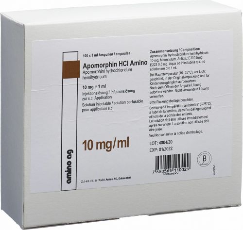 Apomorphin HCl Amino Injektionslösung 10mg/ml 100 Ampullen 1ml in der ...