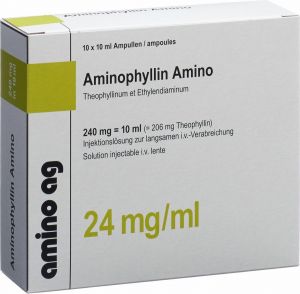 Aminophyllin Amino 240mg/10ml 10 Ampullen 10ml in der Adler Apotheke